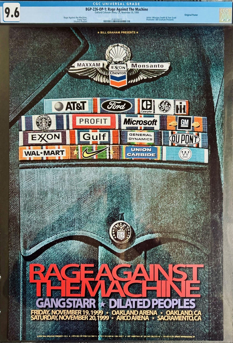 BGP-226 - Rage Against The Machine - 1999 Poster - Oakland Coliseum - – SF Rock Posters ...