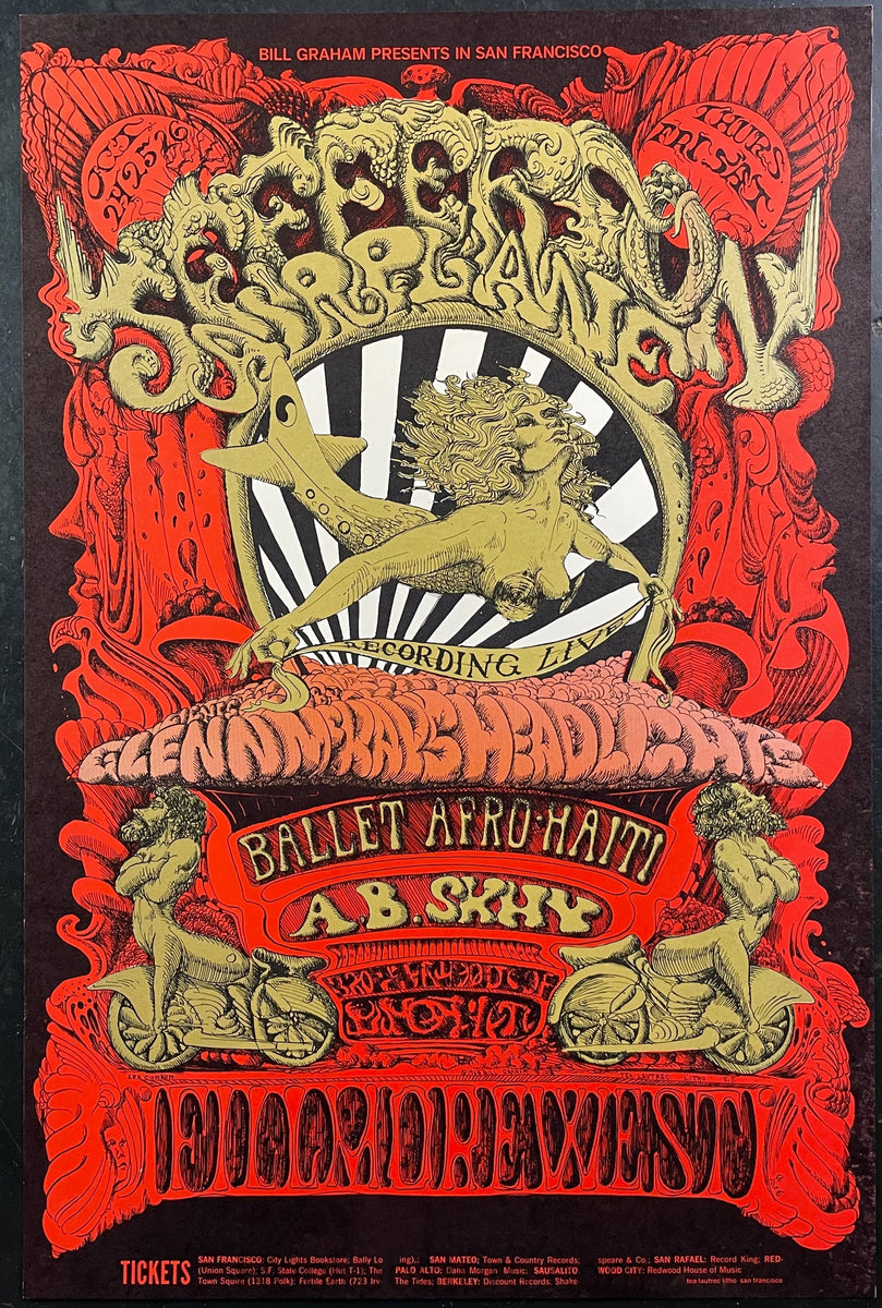 AUCTION - BG-142 - Jefferson Airplane - 1968 Poster - Fillmore West - – SF Rock Posters ...