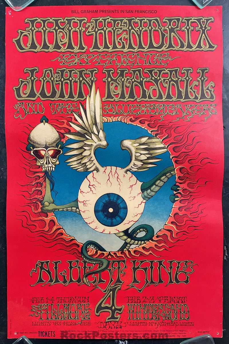 AUCTION - BG-105 - Jimi Hendrix - Rick Griffin - 1968 Poster - Fillmor ...