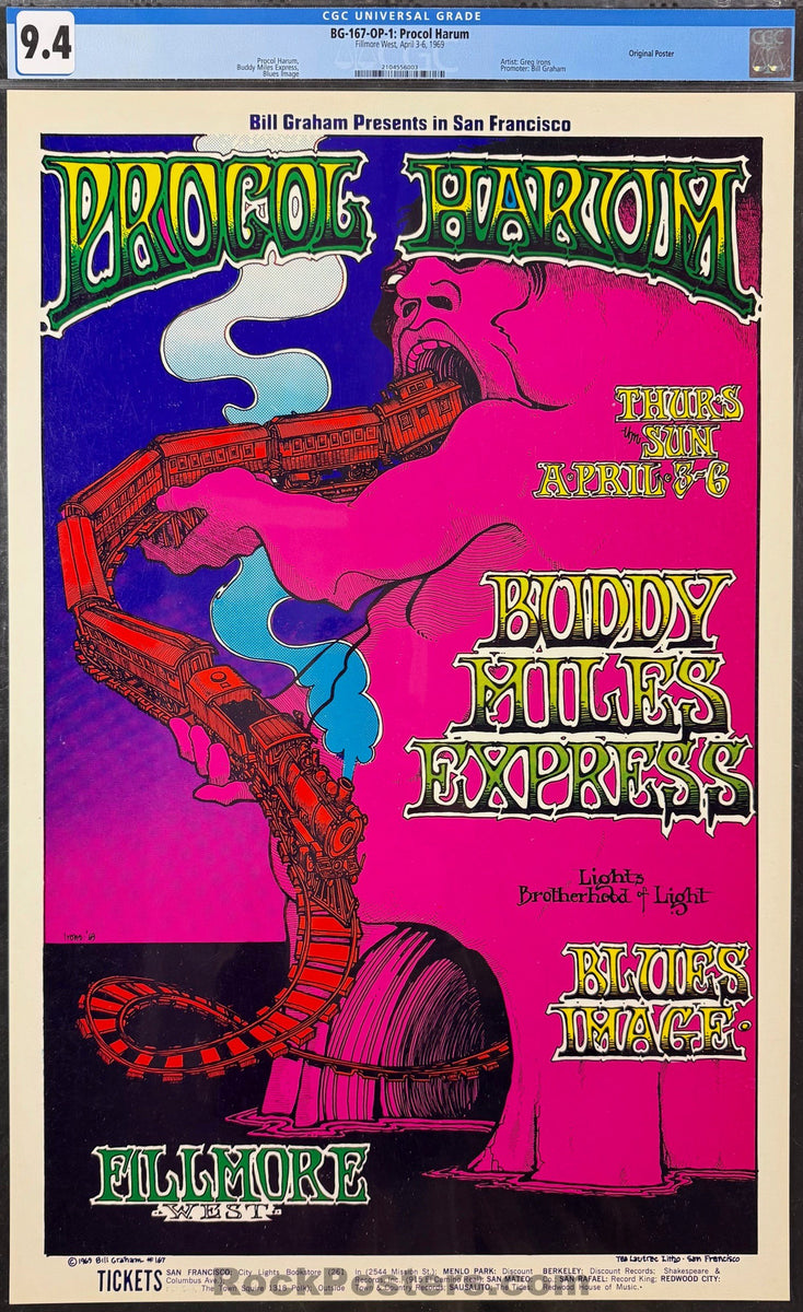 BG-167 - Buddy Miles - Greg Irons - 1968 Poster - Fillmore West - CGC ...
