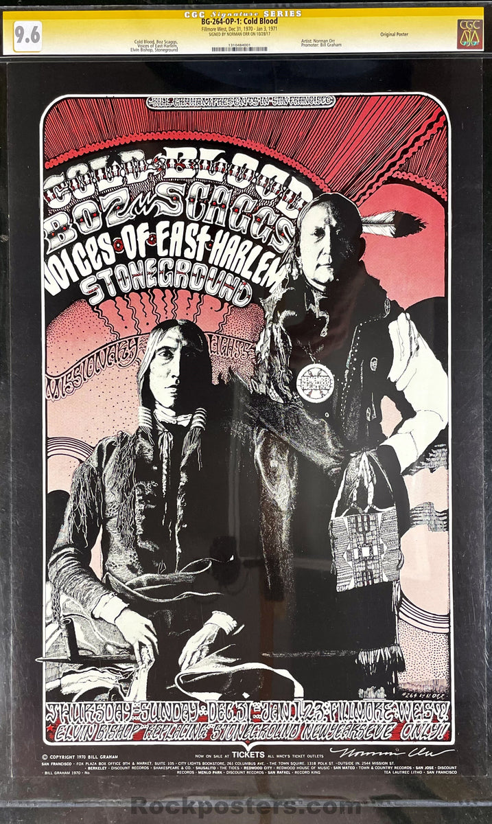 BG-264 - Cold Blood - Norman Orr Signed - 1970 Poster - Fillmore Audit ...