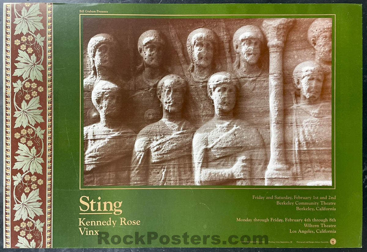 BGP-40 - Sting - 1991 Poster - Berkeley Community Theatre - Excellent ...