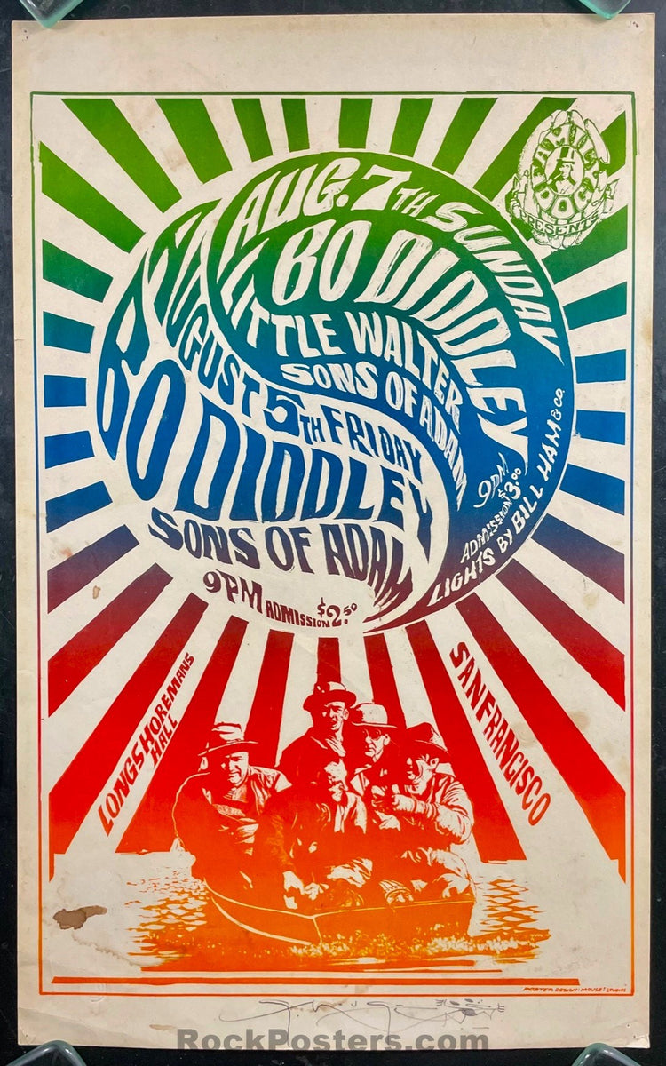 AUCTION - FD-20 - Bo Diddley - Mouse Signed - Avalon Ballroom - 1966 P ...