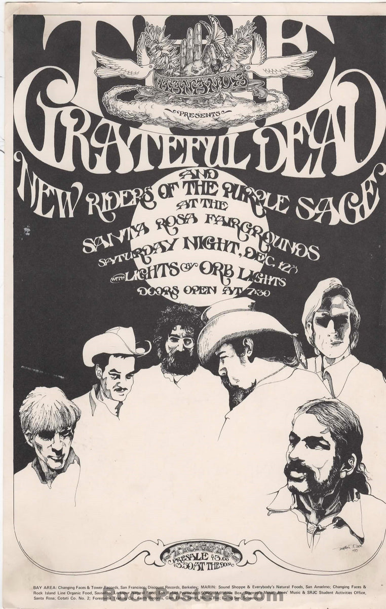 AUCTION - AOR 4.95 - Grateful Dead - 1970 Handbill - Santa Rosa Fairgr ...