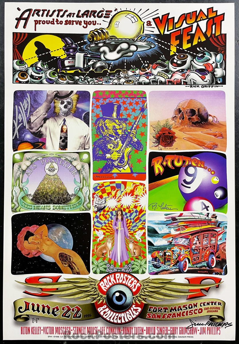 AUCTION - Artists At Large - A Visual Feast - 1996 Poster - Kelley Tut ...