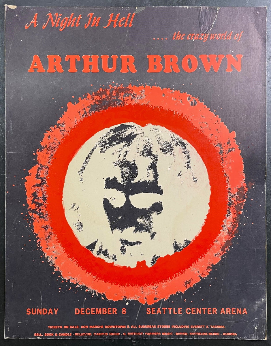 AUCTION - Crazy World of Arthur Brown - 1968 Board Poster - Seattle ...