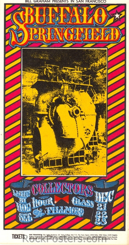 BG-98 - Buffalo Springfield - 1967 Postcard - Fillmore Auditorium - Mi ...