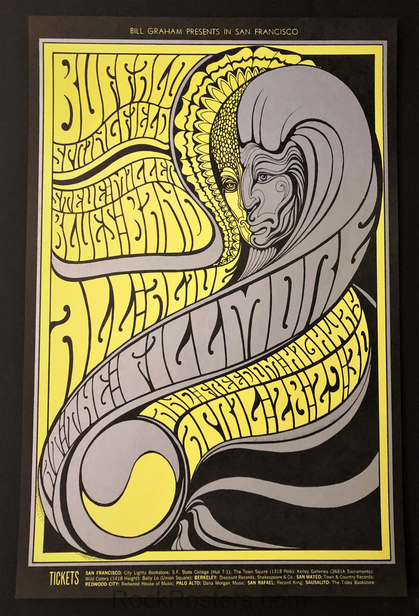 AUCTION - BG-61 - Buffalo Springfield - 1967 Poster - Fillmore Auditor ...