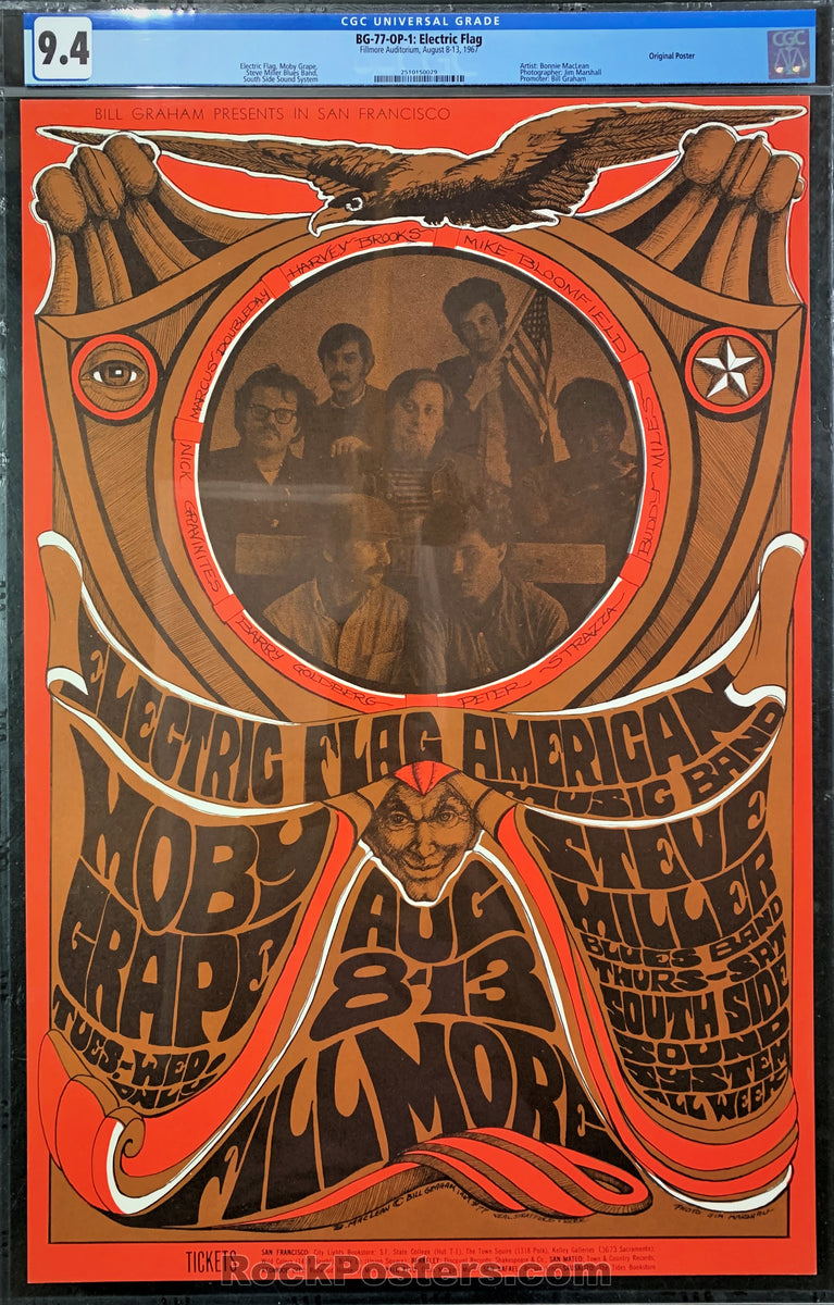 BG-77 - Electric Flag - 1967 Poster - Fillmore Auditorium - CGC Graded ...
