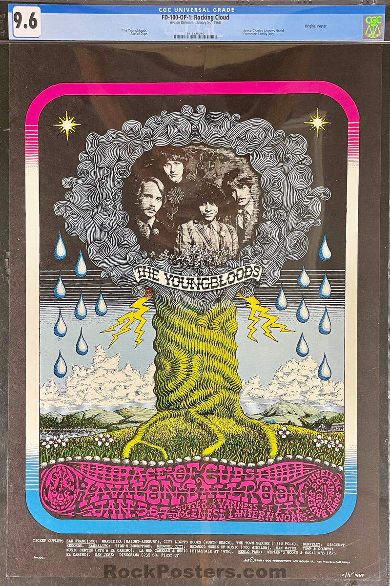 FD-100 - Youngbloods/Ace Of Cups - 1968 Poster - Avalon Ballroom - CGC ...