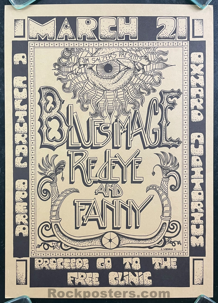 AUCTION - Blues Image Fanny - Jim Salzer - 1971 Poster - Oxnard CA - N ...